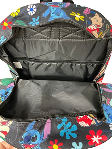 Disney Lilo and Stitch Dance Together Allover Print Black 16 inch Girls Large School Backpack