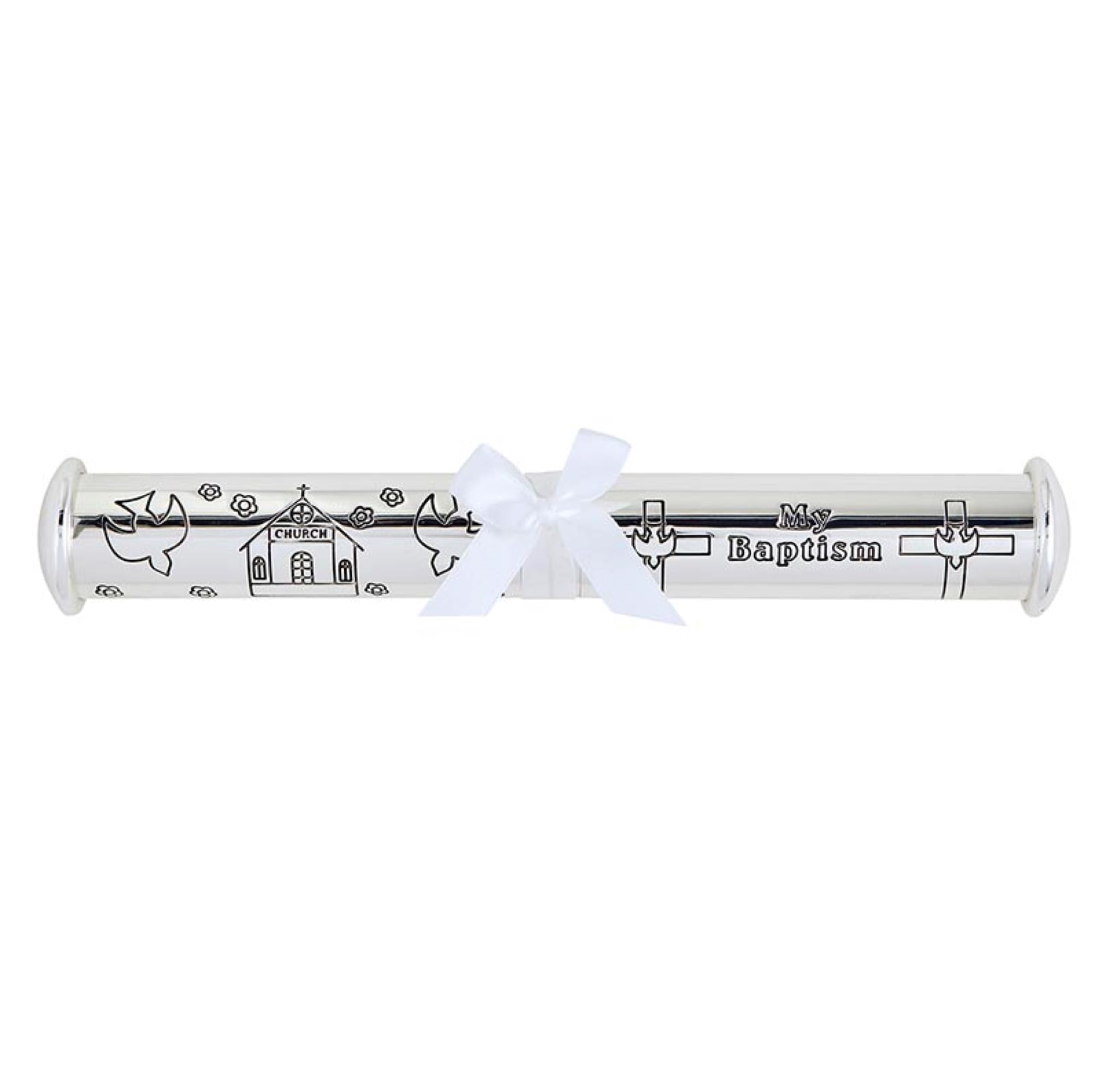 Stephan Baby Keepsake Gifts - Engraved Baby Baptismal Certificate Holder, Personalize-able, 9.5-Inch, Silver Plated