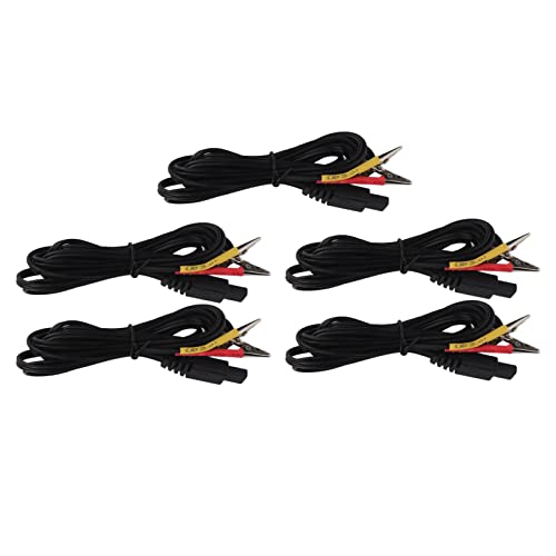 Clip Electrode Connective Cord, 5pcs Wide Applicability Clip Electrode Wire Potable Size Black for TENS Machine for Digital Therapeutic Machine