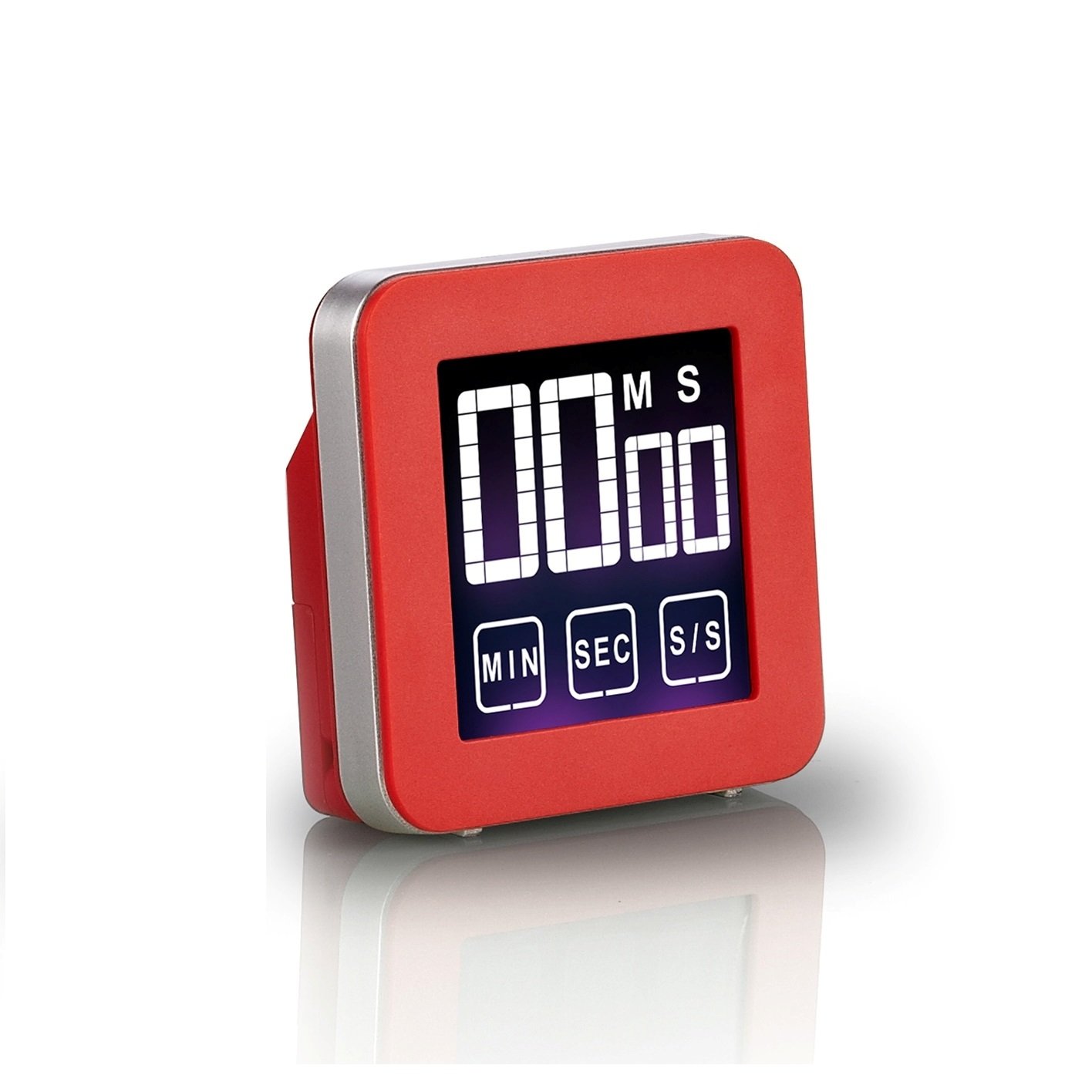Cook N Home Touch Screen Digital Kitchen Timer Red and White, 2-pack
