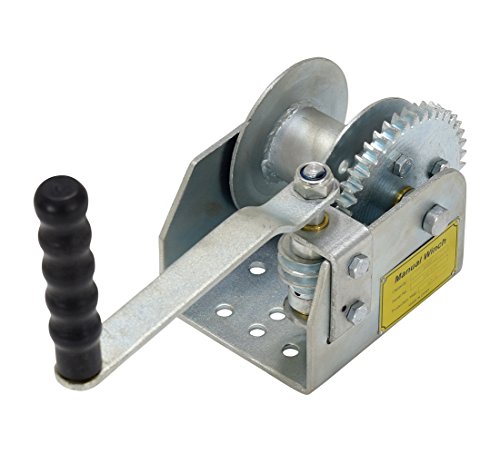 Vestil Wall-S Wall Mounted Hand Winch, Single,Silver