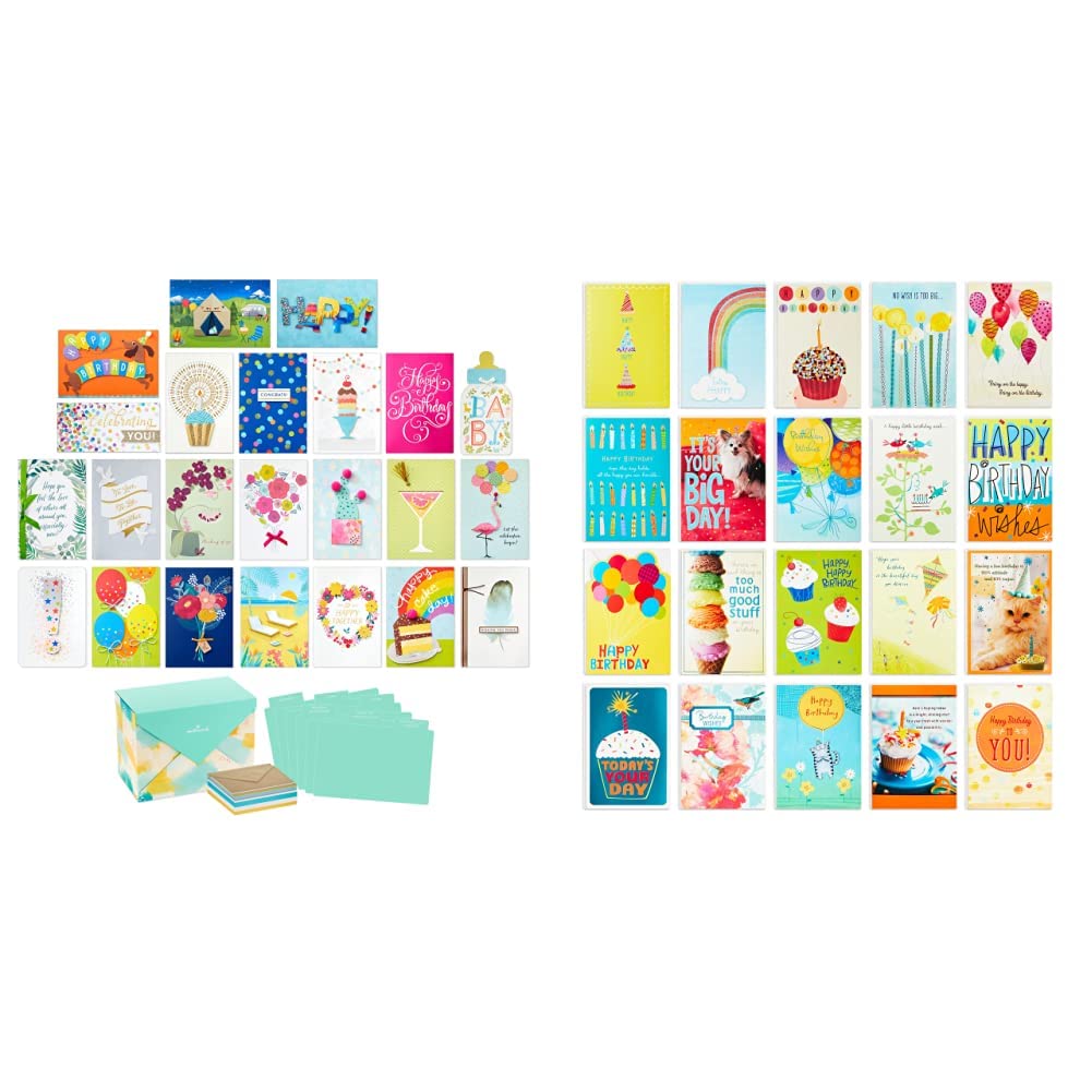 Hallmark Assorted Boxed Greeting Cards (24 cards) and Hallmark Birthday Cards Assortment (20 cards)