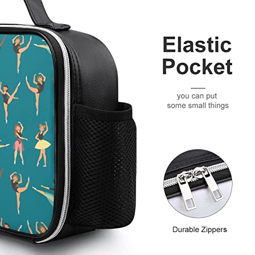 Dancing Ballerinas Printed Lunch Box Insulated Leakproof Cooler Tote Bag Reusable for Travel Work Picnic