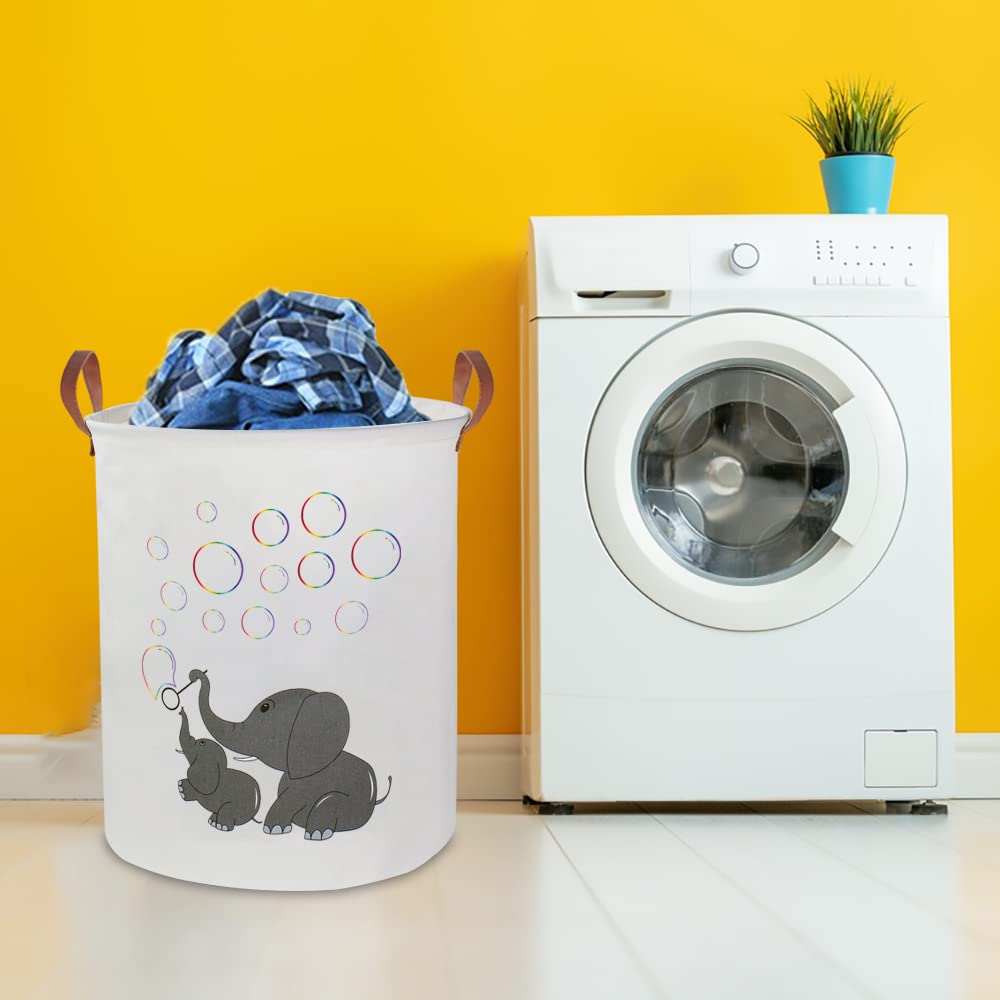 CLOCOR Elephant Laundry Basket,Baby Nursery Hamper for Boys and Girls,Kids Toys Bin for Bedroom,Gift Basket(Baby Hamper