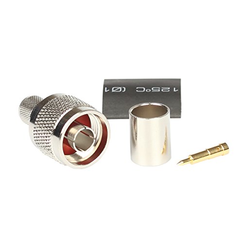 N Connectos Male Crimp Connector 50 ohm for LMR400 Belden 9913 RG8 Pack of 5 Piece