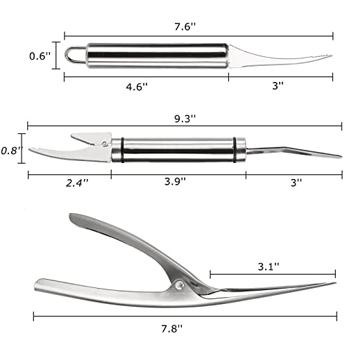 Lyellfe 9 Pieces Shrimp Deveiner Tool, Food-grade 18/8 Stainless Steel Shrimp Peeler, Multipurpose Shrimp Line Fish Maw Scale Knife, Great for Seafood Knives House Kitchen Tool