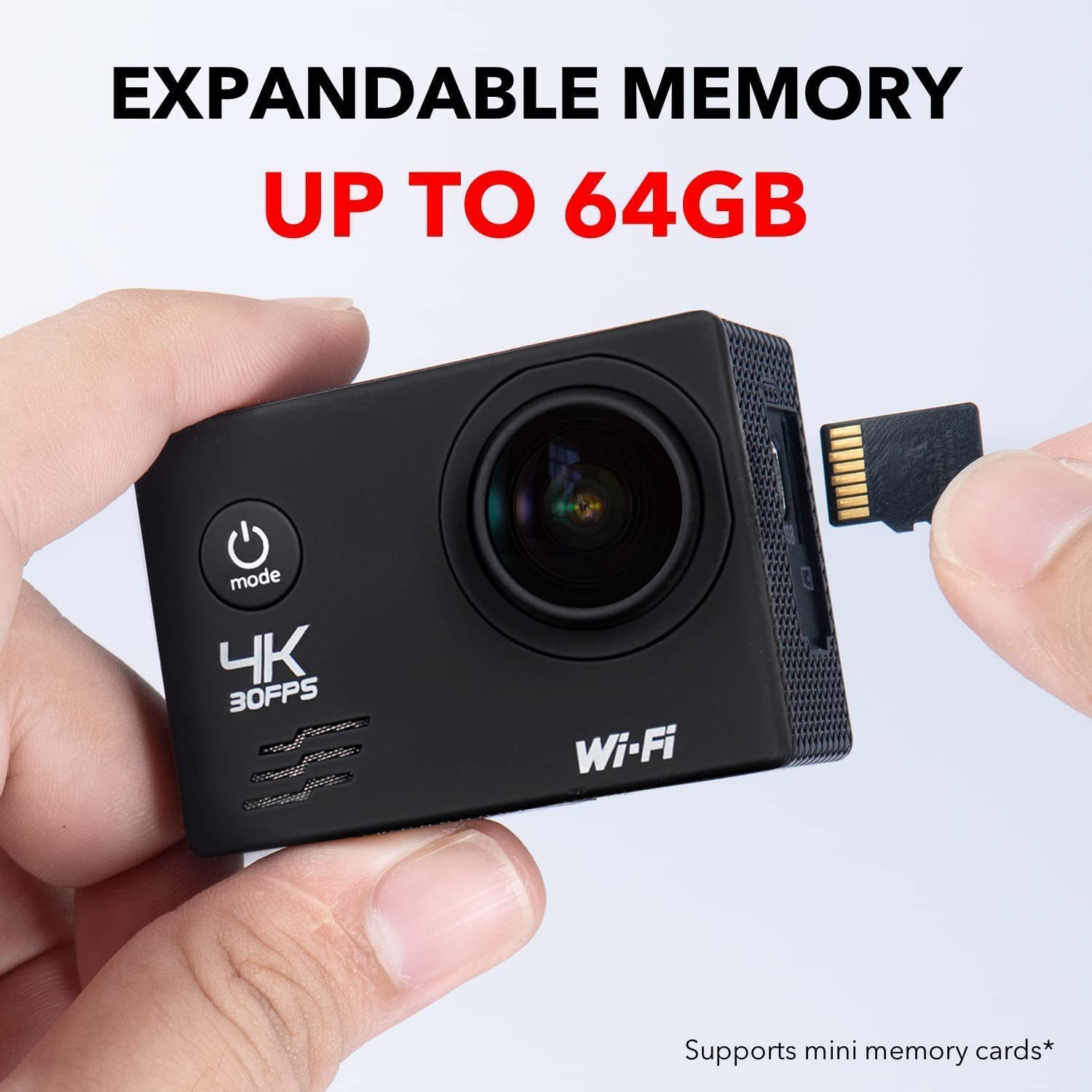 bockstone Action Camera 4K Ultra HD Camera, EIS Sports Camera Underwater 30M Waterproof 170° Wide-Angle Lens, 1 1050mAh Batteries and Installation Kit.