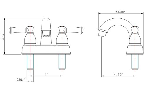 Dura Faucet DF-PL620L-CP RV Designer Two Handle Arc Spout Bathroom Faucet (Chrome)