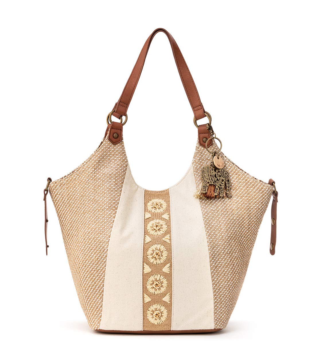 Sakroots Roma Straw Shopper Tobacco Batik World Tobacco Batik World