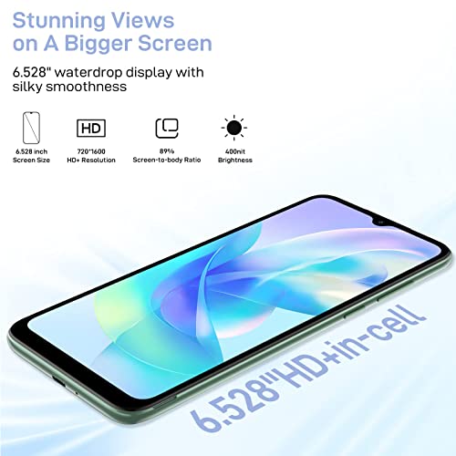 Blackview Cell Phones, A55 Phone, 4G Dual SIM Unlocked Cell Phones, 6.5" HD+ Screen, 3 SIM Card Slots, 16GB ROM/SD 128GB Expand Android Phone, Android 11 OS Smartphone, 4780mAh/Face ID Cricket Phone