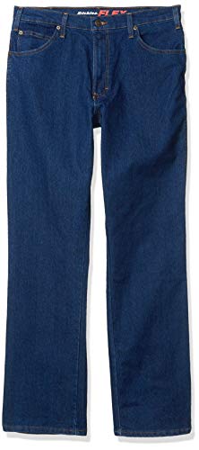Dickies mens Active Waist 5-pocket Flex Performance Denim Jeans, Rinsed Indigo Blue, 34W x 32L US