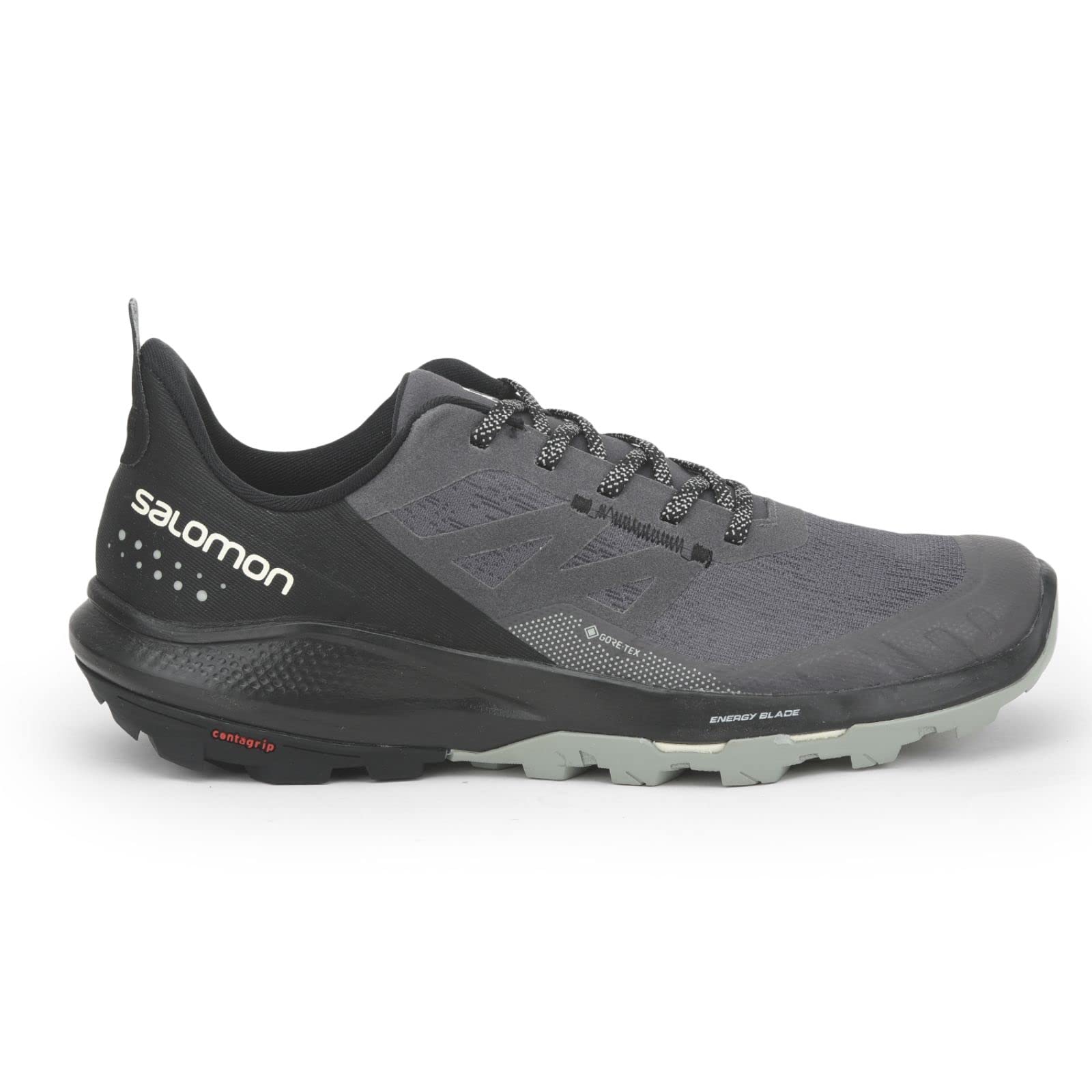 Salomon Men's OUTPULSE Gore-Tex Hiking Shoes for Men, Magnet/Black/Wrought Iron, 9