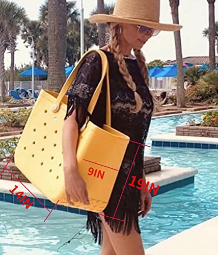 YNGCHNG Rubber Beach Bag With Swim Wet Bag,Waterproof Sandproof Washable Durable Open Tote Bag Travel Bag for Beach Outdoor (Black Leopard, Large)