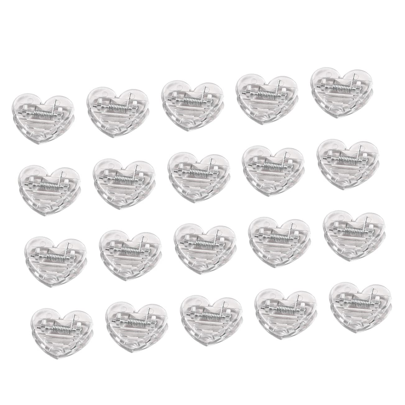Ciieeo 20pcs Transparent Love Clip Heavy Duty Bag Clips File Paper Clamps Money Binder Clips Multipurpose Bag Clips Drawing Board Clamps Mini Chips Plastic Multifunction Girl Paper Clip