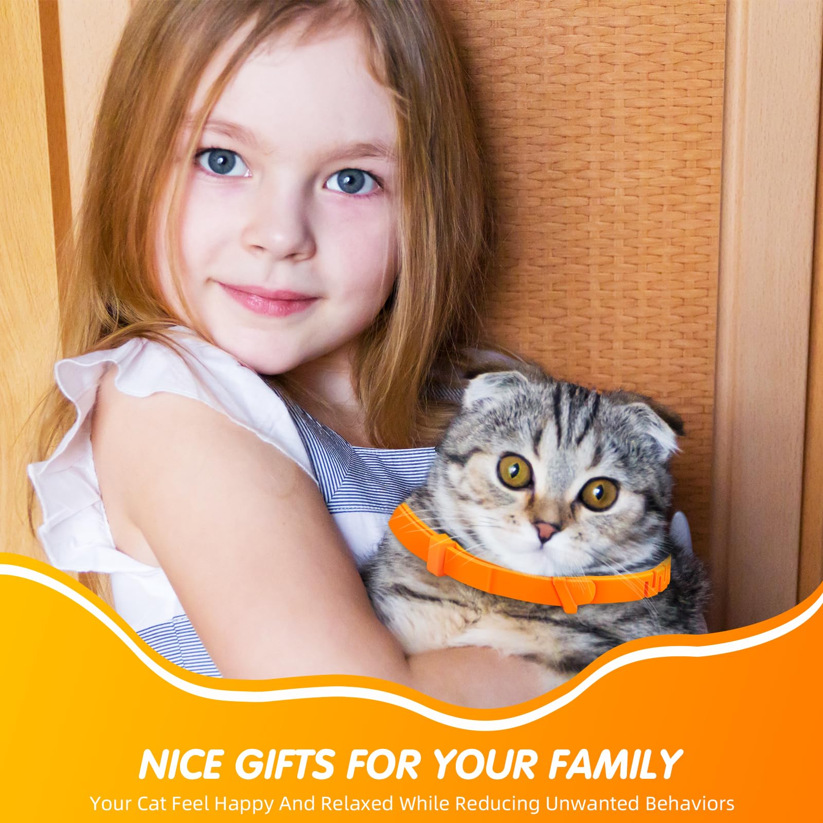 Calming Collar for Cats, Pheromone Collar for Cats, Anxiety Relief for Pets, 60-Day Long Calming Effect, Relief Anxiety Stress Separation - Suitable for Small, Medium, and Large Cats, 4 Pack