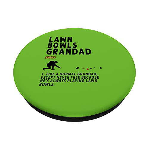 Funny Lawn Bowls Grandad Idea For Men & Funny Retirement PopSockets Swappable PopGrip