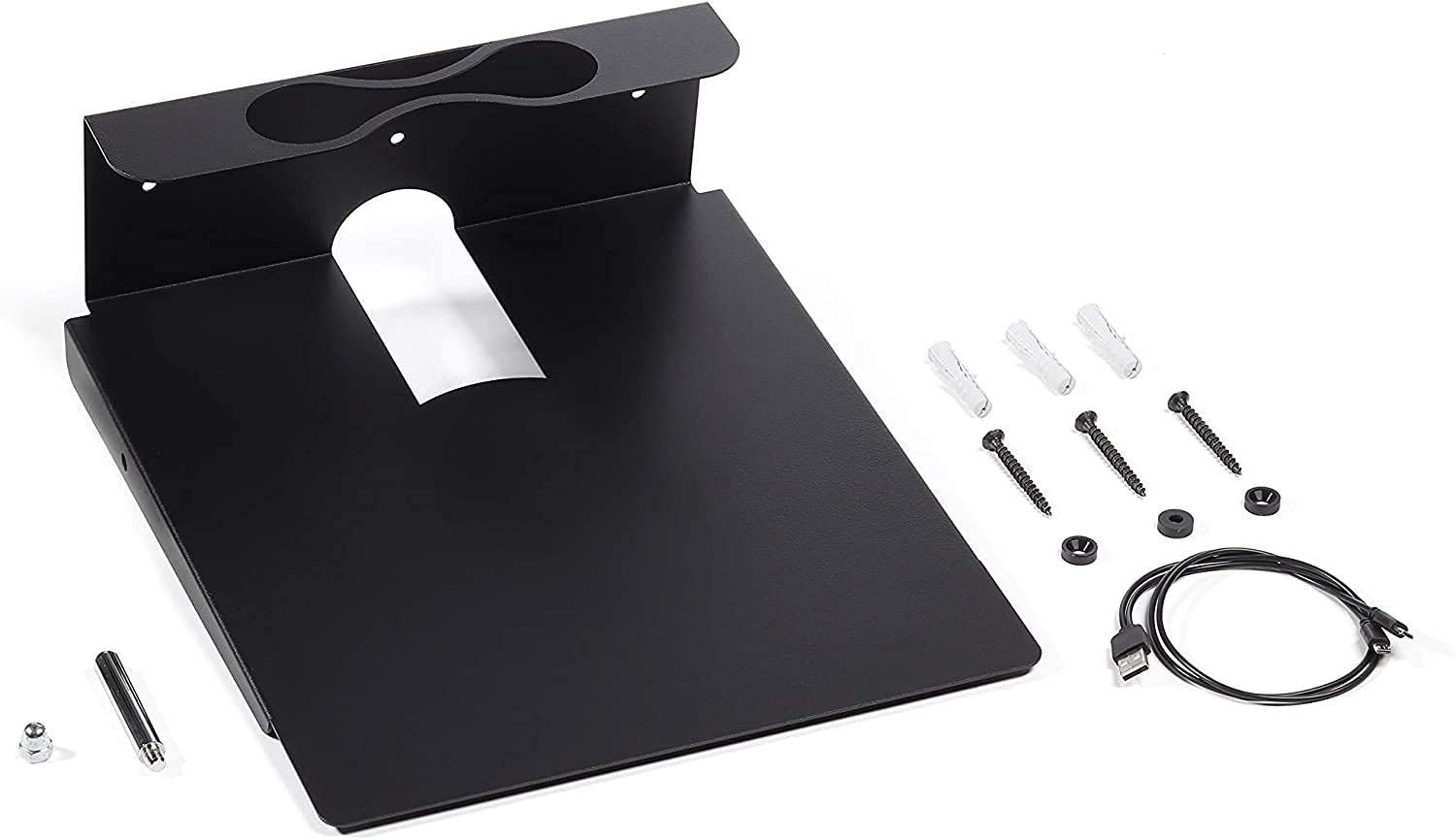 Borangame - Horizontal Wall Mount Compatible with All PlayStation PS4 Models (First Series, Slim and Pro), PS5 & XBOX, Stand in Powder-coated Iron, Space for 2 Pad and 1 Gaming Headphone Holder