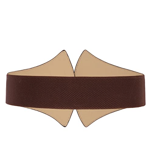 GRACE KARIN Women Stretchy Belt for Dresses Vintage Elastic Wide Waist Belt Dark Brown XL