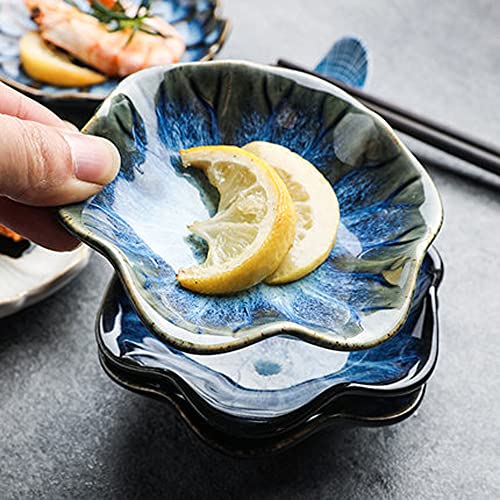 Ceramic Spoon Rests small ring jewelry dish holder entryway key tray,2pcs Sauce Dish,Mini Side Seasoning Dish,Sushi Soy Dipping Bowl,Snack serving Dishes Kitchen Coffee Station room Décor
