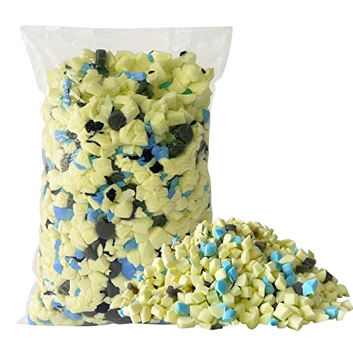 Jecqbor 5lbs Shredded Memory Foam Filling for Bean Bag Chair Multi Color, Premium Beanbag Stuffing Memory Foam Refill for Pillow, Cushion, Arts Crafts, Stuffed Animals