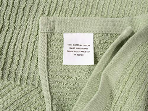 KAF Home Premium Kitchen Towels (18" x 28"), Large 100% Cotton, Flat & Terry Absorbent Dish Towel Set (Sage, 6 Pack)