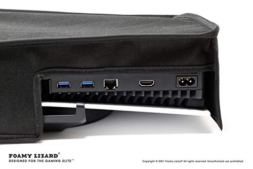 Foamy Lizard Dust Cover for Playstation 5 The Original Made in U.S.A. TexoShield Premium Ultra Soft Microfiber Lining Nylon dust Guard with Back Cable Port (Horizontal)