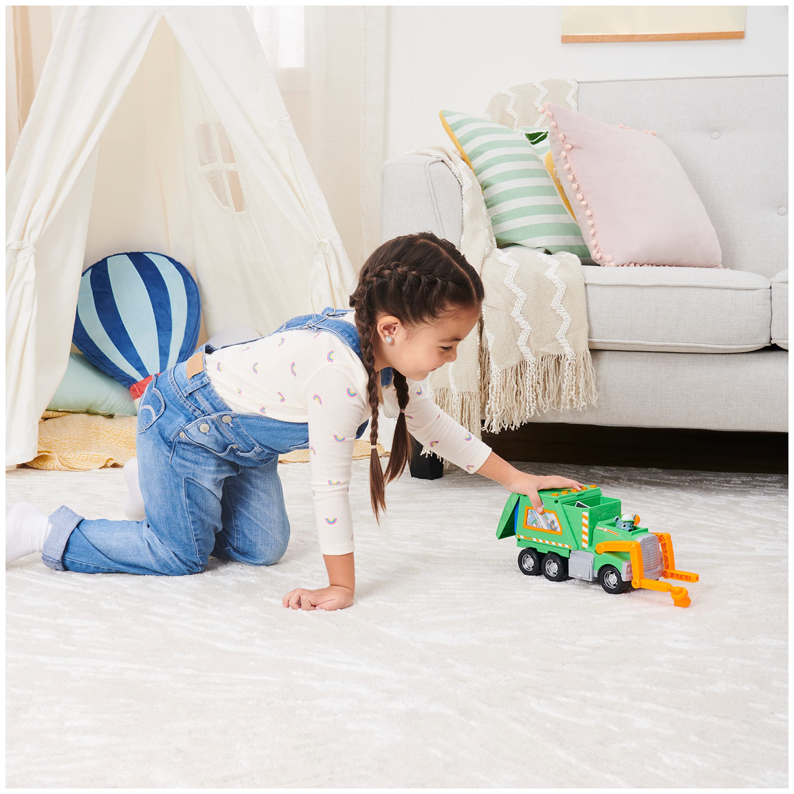 Paw Patrol, Rocky’s Reuse It Deluxe Truck with Collectible Toy Figure and 3 Tools, for Kids Aged 3 and up