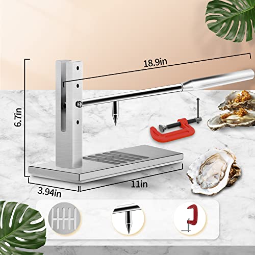 Dsyisvia Oyster Shucker Tool Set,Oyster Clam Opener,Oyster Shucking Machine, Oyster Opener with Oyster Knife for Hotel Buffets and Homes and Gift