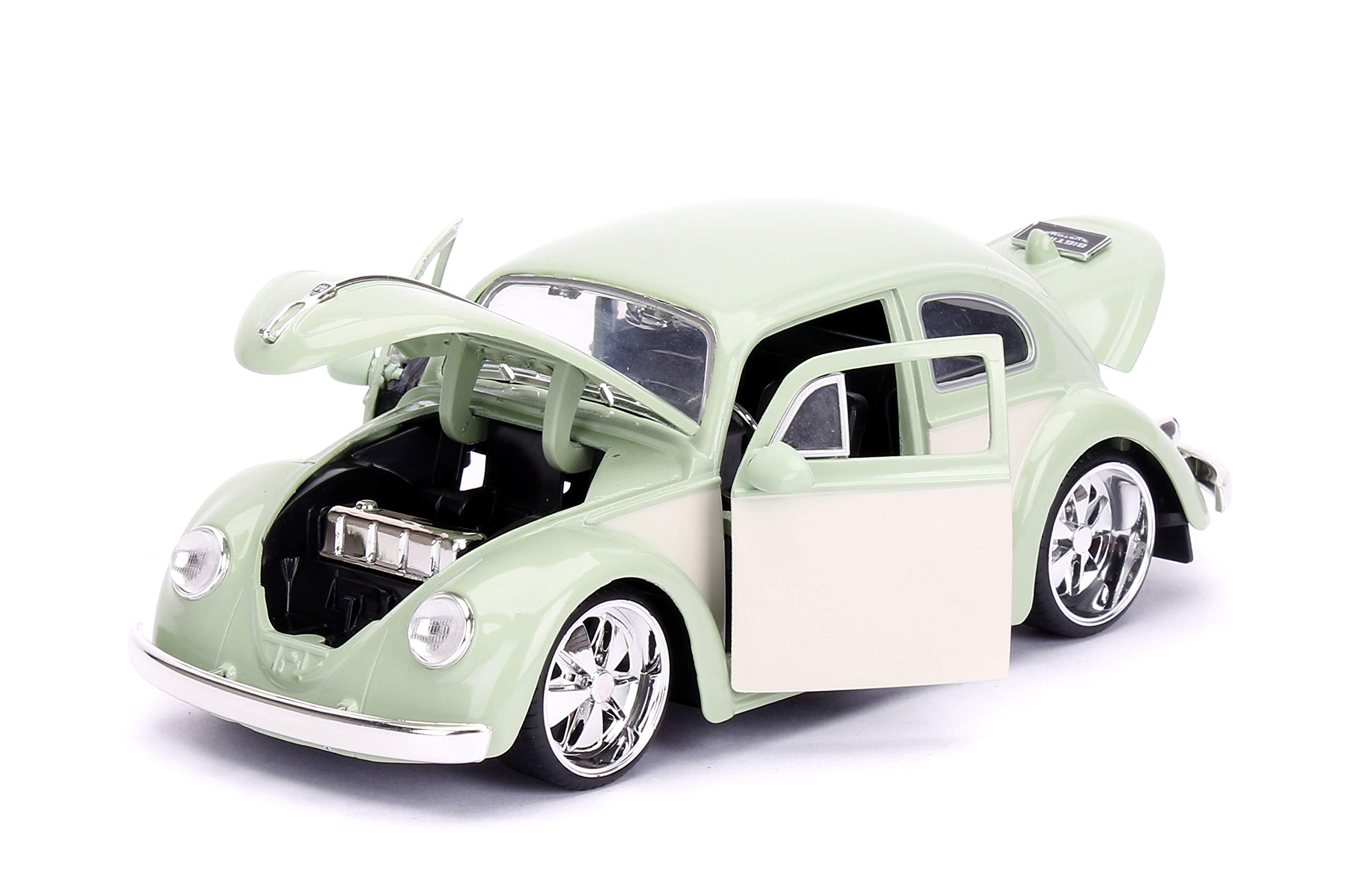 Bigtime Kustoms 1:24 1959 Volkswagen Beetle Die-cast Car Light Green, Toys for Kids and Adults