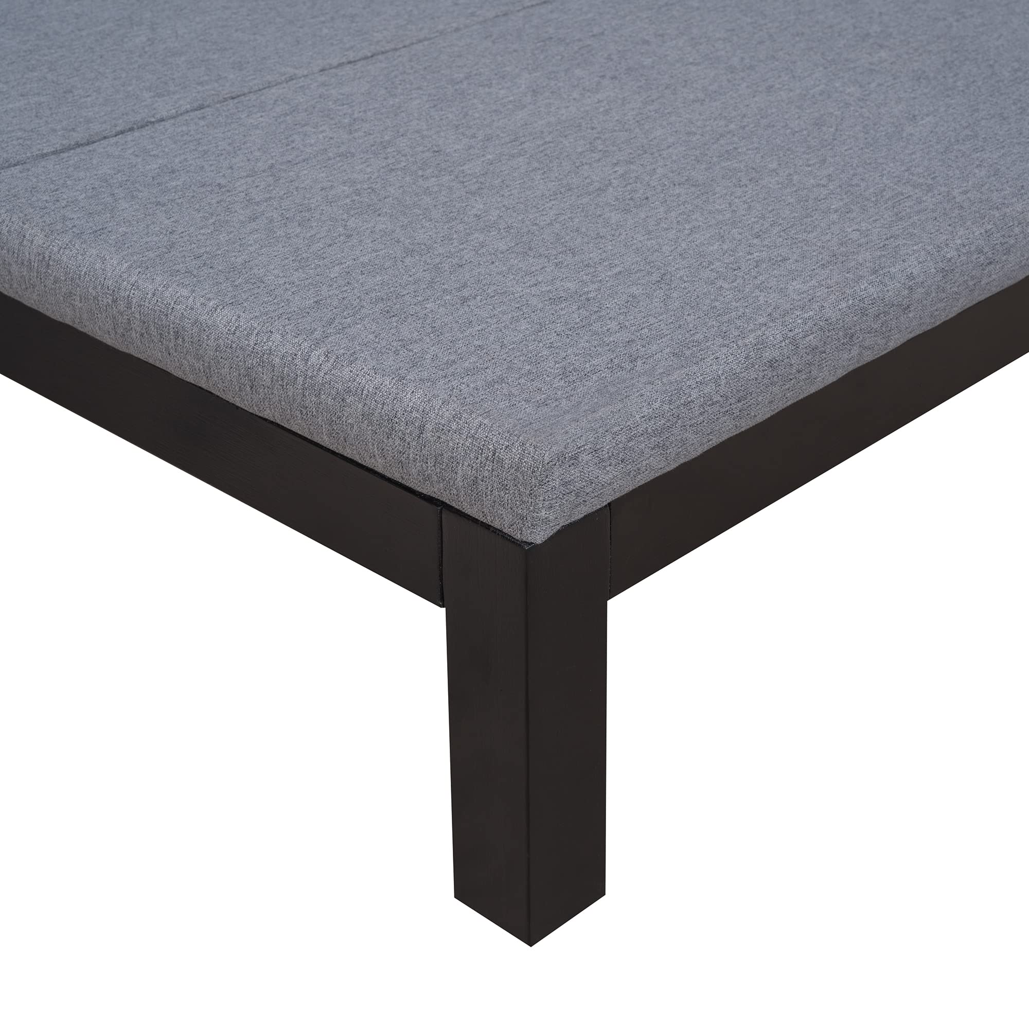 P PURLOVE Upholstered Twin Size Daybed Frame with Backrest and Armrest,L Shaped Wood Sofa Bed Corner DayBed Frame Twin for Kids,for Bedroom Living Guest Room(Twin Size,Gray Bed Frame)