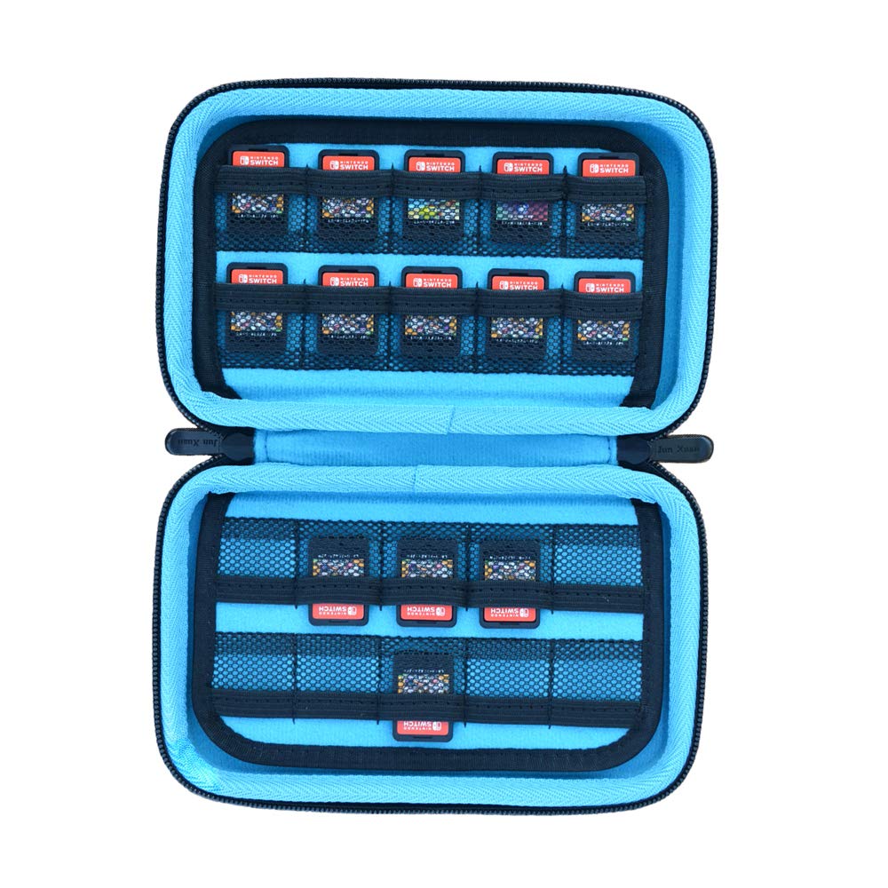 Hard Game Card Storage Holder Case for Nintendo Switch Games or PS Vita or SD Memory Cards - Black/Light Blue