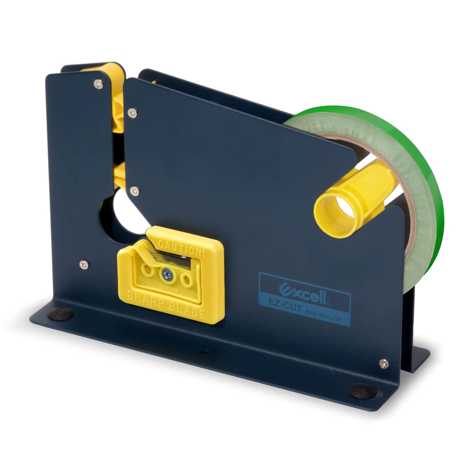 Excell EZ-Cut Tape Bag Sealer with Trimmer Blade: Fits 12 mm Tape, Ideal for Sealing Candy, Bread, and Meat. Easy to Cut and Trim Bags. Durable, Table-mountable. Includes Sealer and Tape roll.