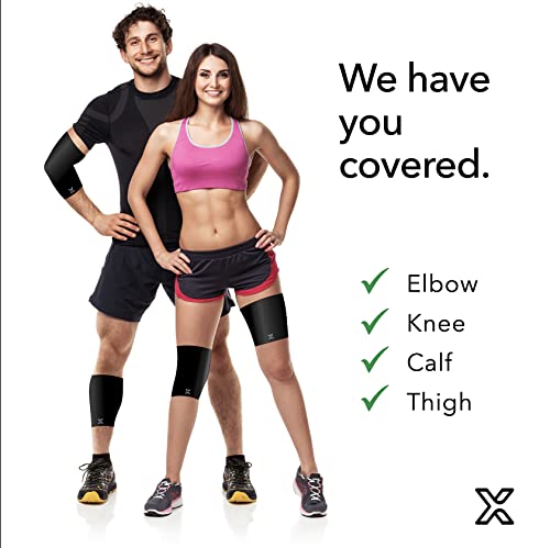 Body Helix Full Calf Support Brace for Calf Strain, Shin Splints, Tendonitis | Calf Injury Sleeve for Men and Women | HSA FSA Approved Calf Compression Shin Splint Sleeve (Black, Medium)