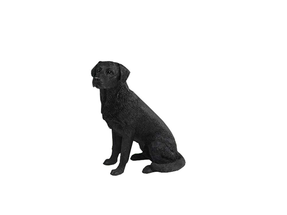 Labrador Golden Retriever Statue, Home Garden Art Sculpture Dog Model Car Seated Decoration Crafts Collection 4.72.55In,Black