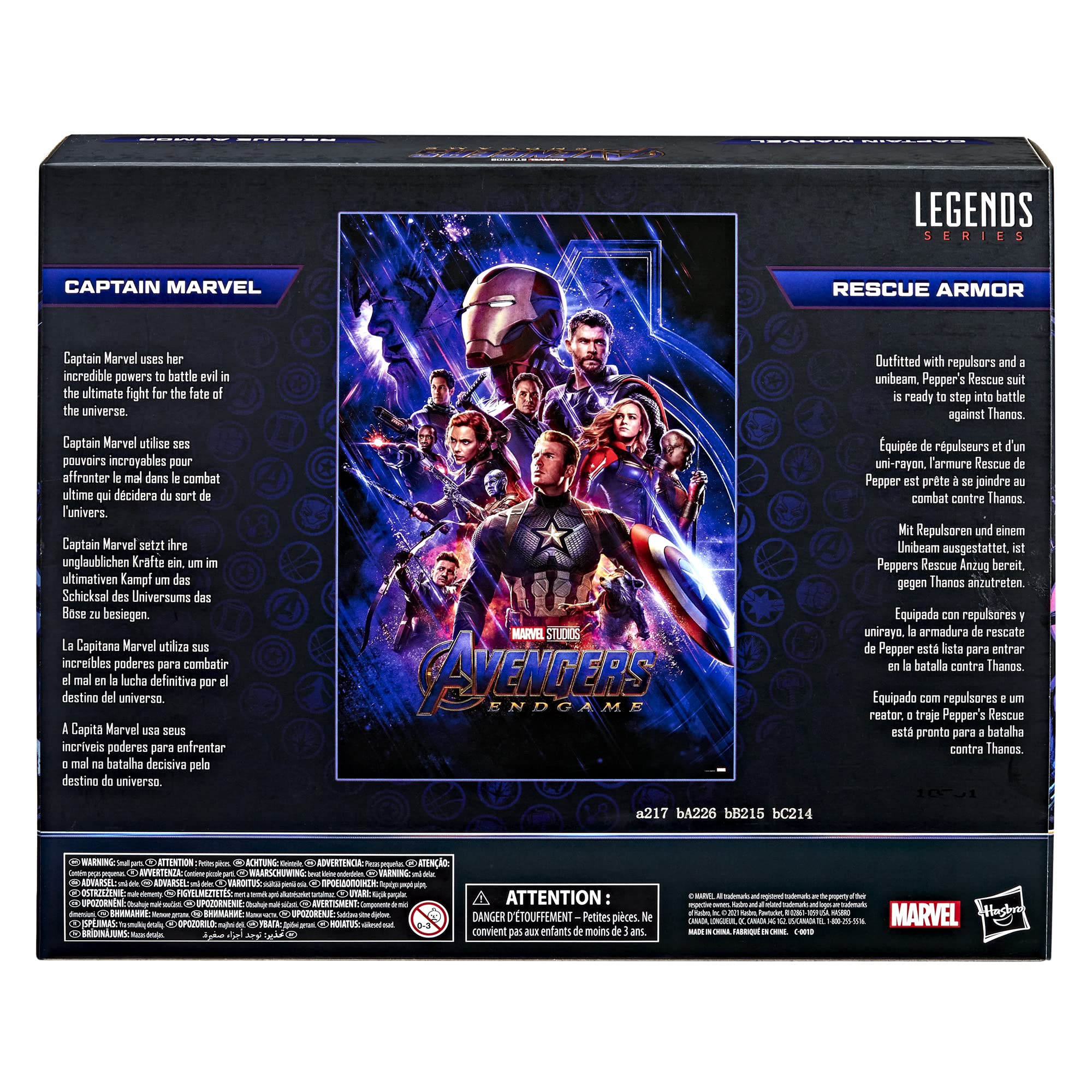Marvel Legends Series Captain Marvel and Rescue Armor 2-Pack, Infinity Saga, 6-Inch Scale Action Figure Toy, 2 Figures and 12 Accessories (Amazon Exclusive)