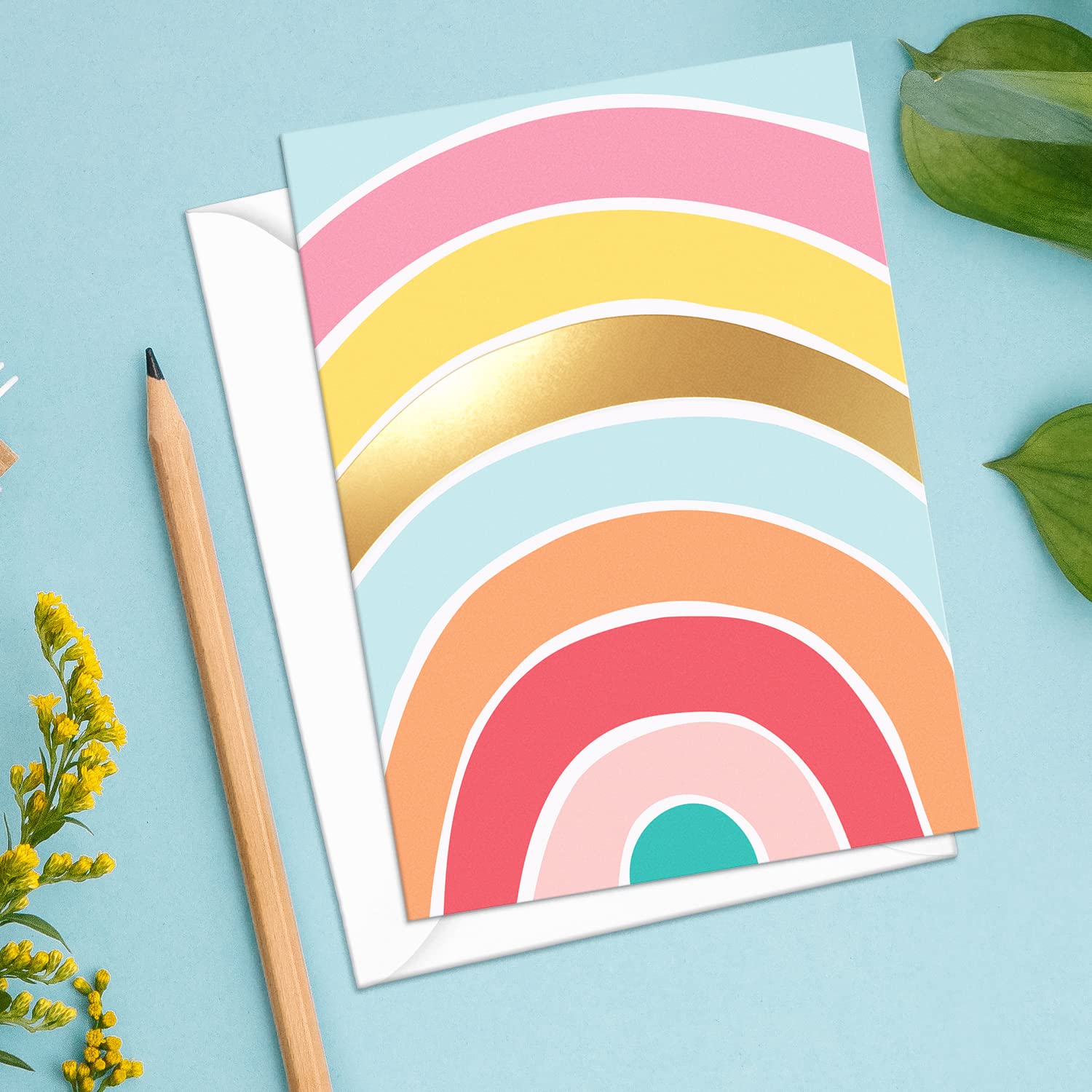 Blank Cards with Envelopes - 24 Striped Gold Foil Blank Note Cards with Envelopes – 6 Assorted Cards for All Occasions! Blank Notecards Stationary Set for Personalized Greeting Cards-4x5.5"