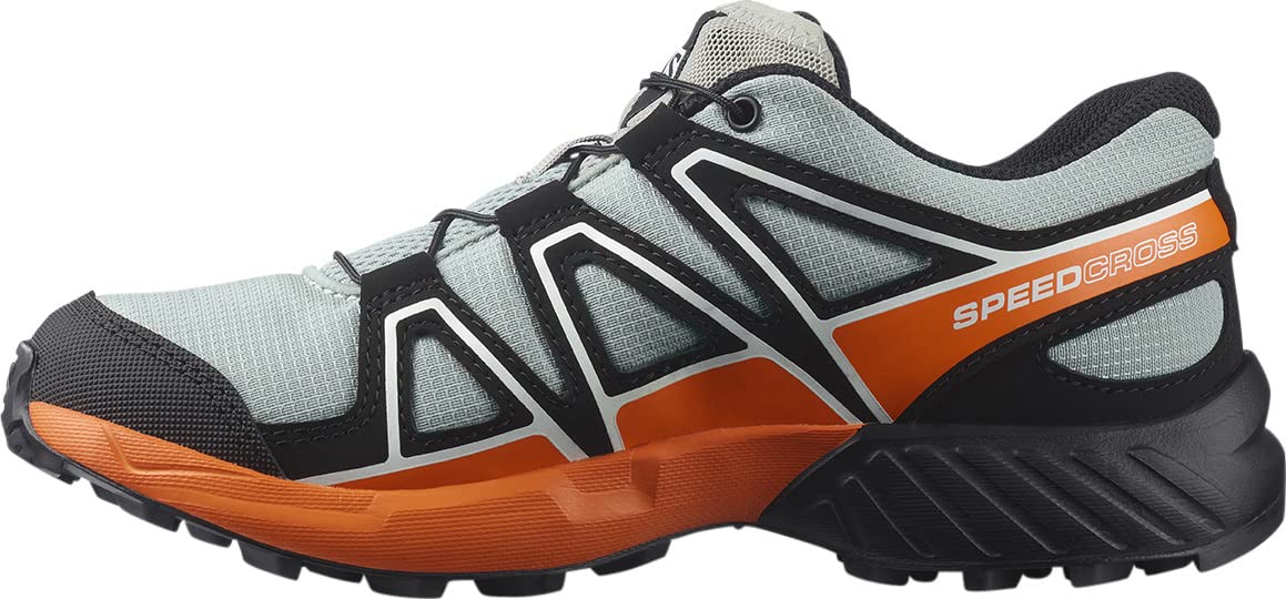 Salomon Speedcross Trail Running Shoes, Wrought Iron/Black/Vibrant Orange, 6 Big Kid