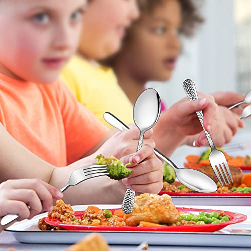 LIANYU 10-Piece Kids Silverware Set, Includes 5 Kid Spoons, 5 Kid Forks, Stainless Steel Toddler Utensils Children Flatware Set, Child Preschooler Cutlery Set, Dishwasher Safe