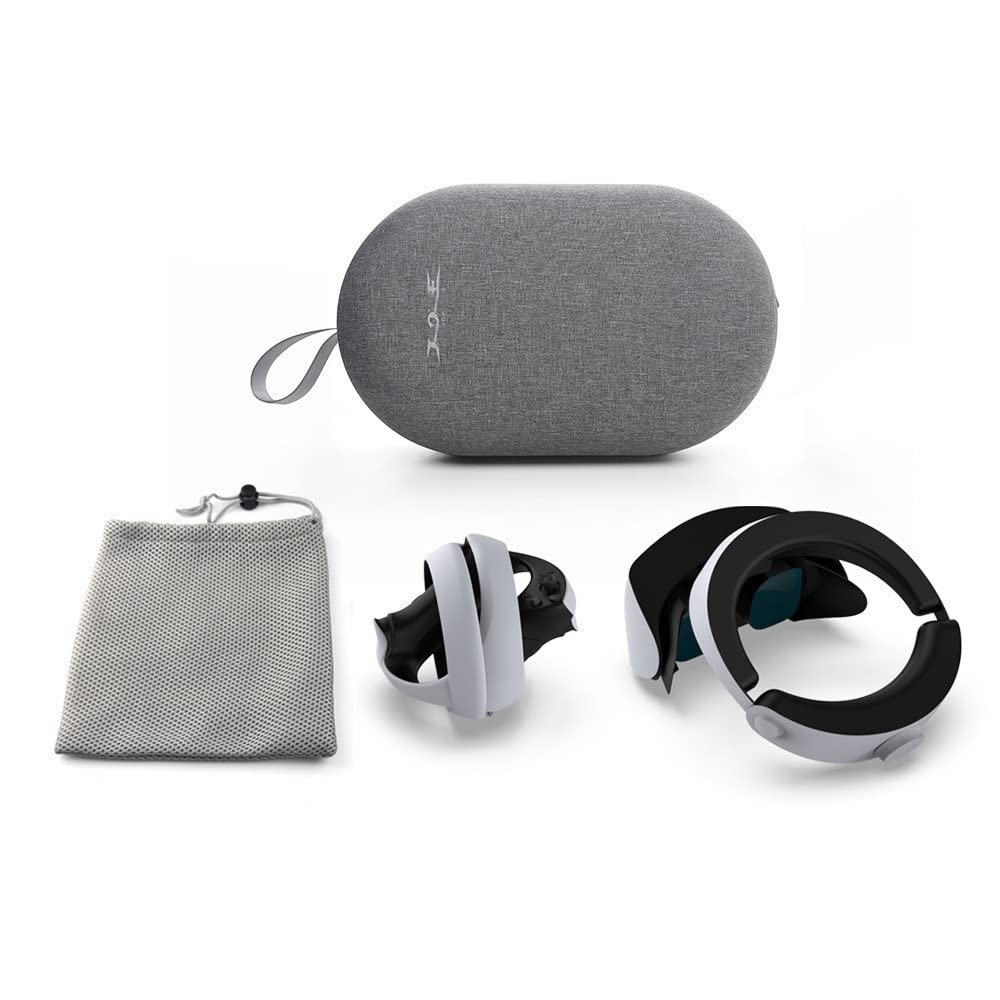 Carrying Case Compatible for PS VR2, Hard Travel Case Protective Storage Bag Box for VR Headset Handle Gaming Accessories Portable Shockproof Zipper Cover Case Protector