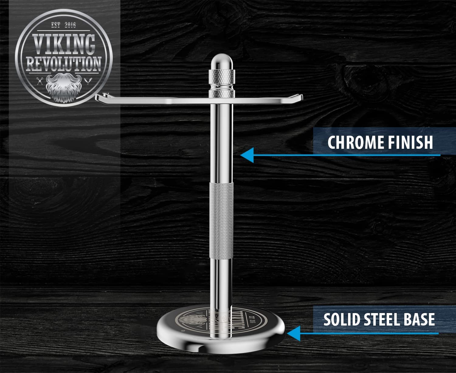 Chrome Long Handle Double Edge Safety Razor - Butterfly Open Razor with 10 Japanese Stainless Steel Double Edge Blades and Chrome Safety Razor Stand