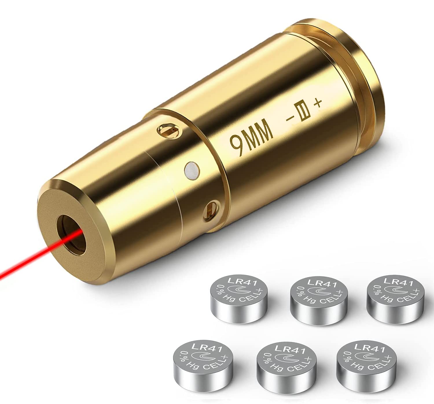 Bore Sight 9mm Bore Sight Red Laser Boresighter Zeroing Boresighter Red Dot Bore Sighter with 3 Sets of Batteries