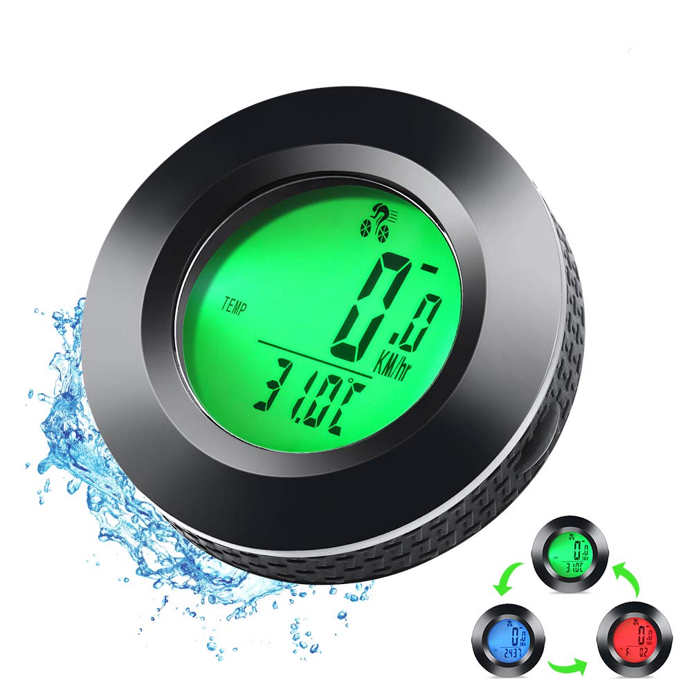 Bike Computer,3 Color Backlight Bike Speedometer,AutoOn/Off Cycle Bicycle Computer,LCD Power Meter Cycling Computer,Waterproof Bicycle Speedometer,Mountain Bike Odometer Distance Tracker