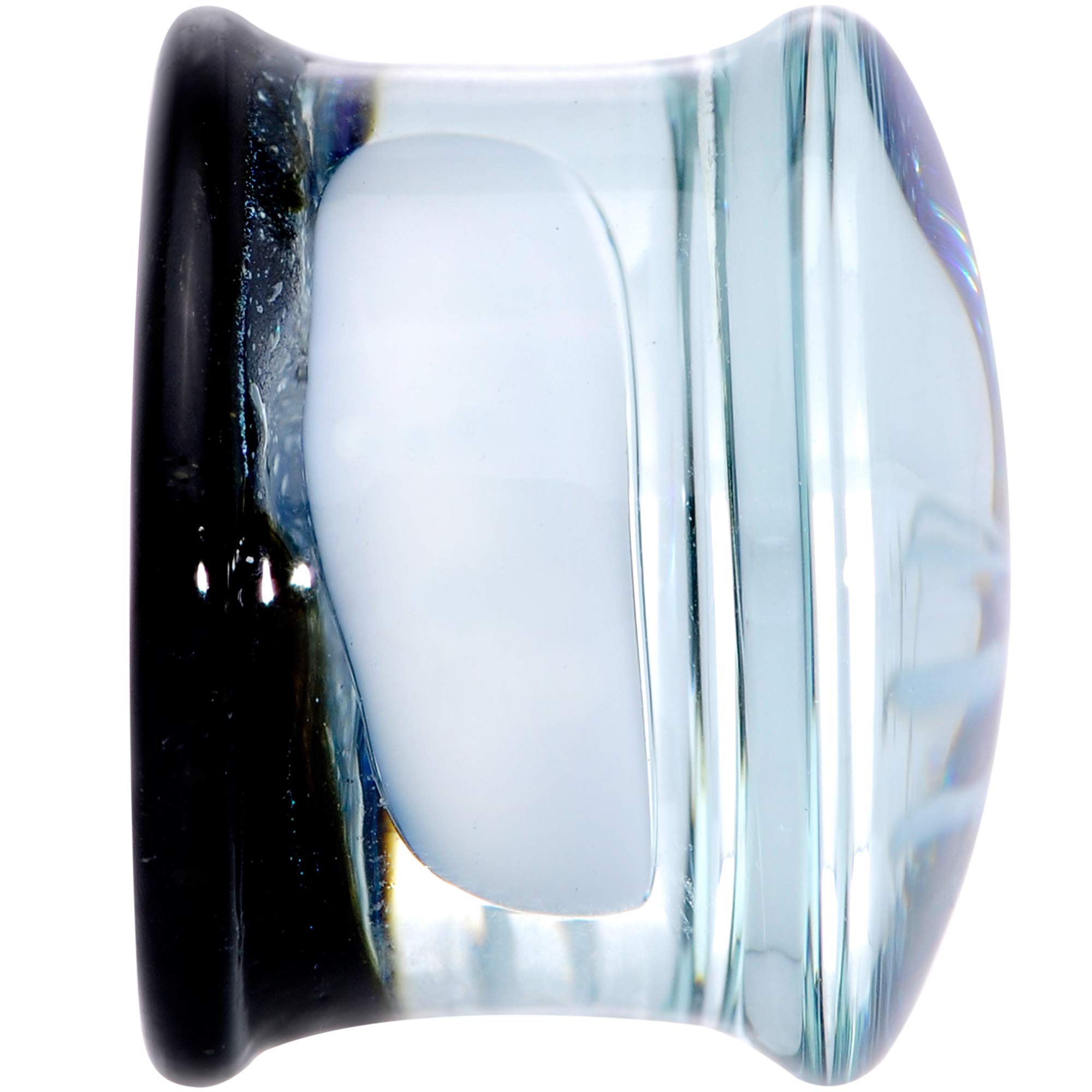 Body Candy 1” Unisex 2Pc Blue White Glass Nautical Jellyfish Double Flare Ear Plug Gauges Set of 2 25mm