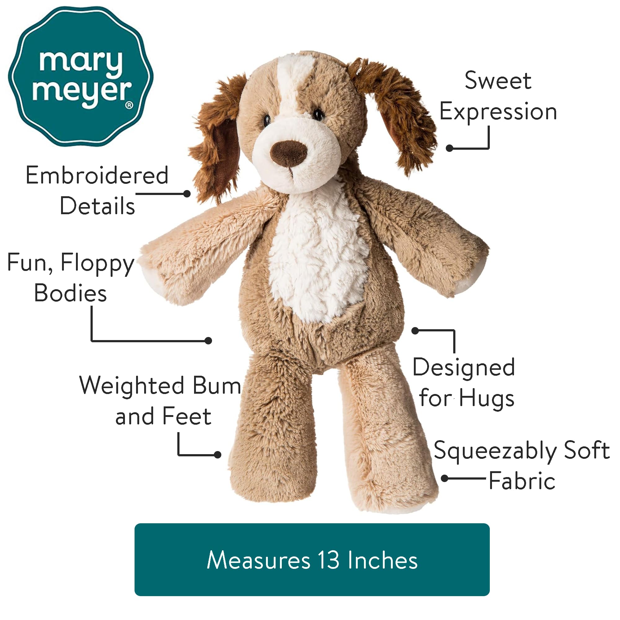 Mary Meyer Marshmallow Zoo Stuffed Animal Soft Toy, 13-Inches, Parker Puppy