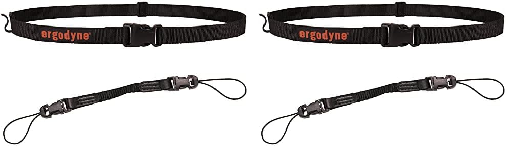 Ergodyne Squids 3135 Barcode Scanner Belt with Hook, Includes Carrying Strap for Bar Code Scanners, Black, Large