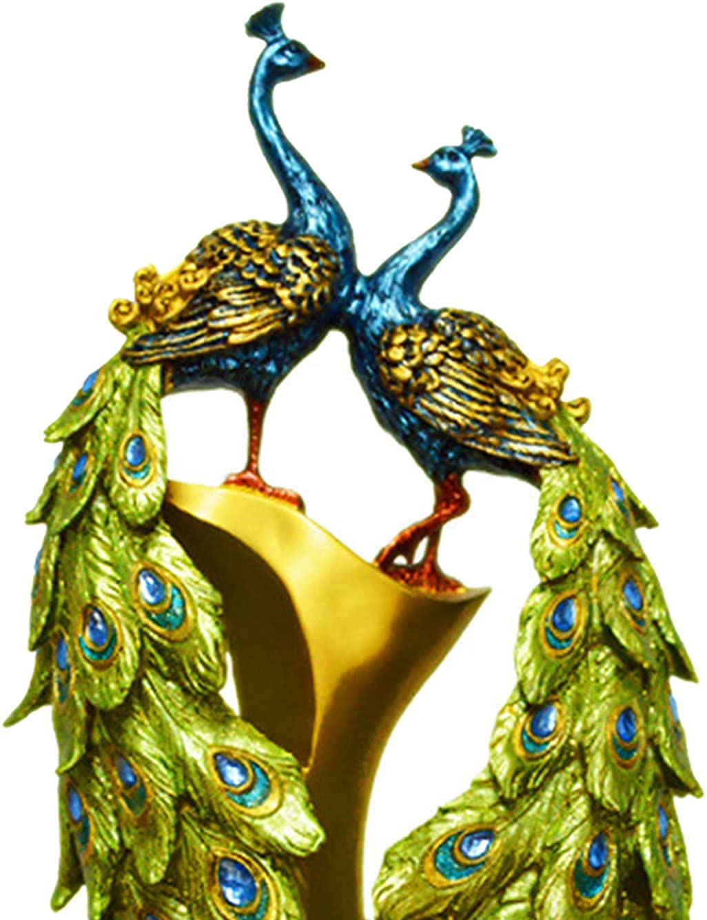 Peacock Figurine Desktop Statue Modern Peacock Ornament Desk Table Statue for Home Bedroom Living Room Garden Office - Style 01