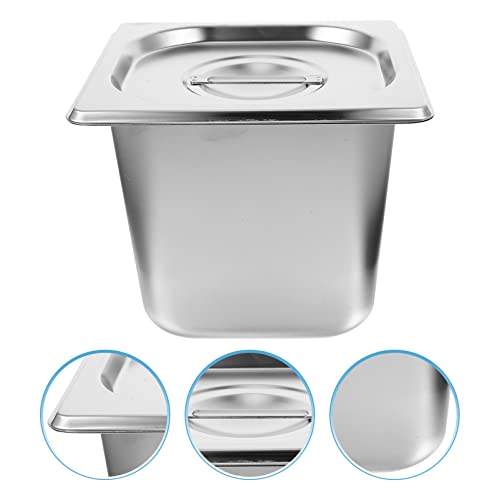 Kichvoe Aluminum Pans Stainless Steel Steam Pan Anti-jam Steam Table Pan Hotel Pans Restaurant Buffet Tray Dinner Food Container with Lid for Event Party Holiday Chafing Dish Buffet Set