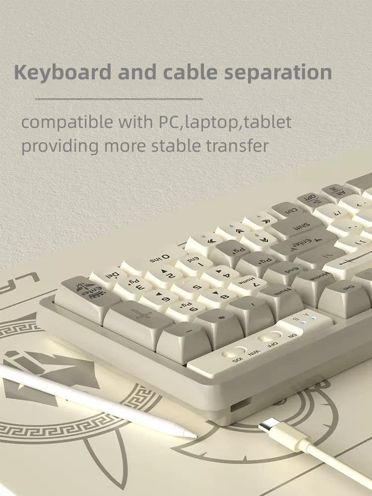 Cmokifuly GK85 Wired Mechanical Keyboard,Hotswap Linear Switch Keyboard RGB Backlits MDA Profile Keycap Gaming Keyboard for Mac/Win System Compact Mechanical Keyboard (Matcha 102 Keys)