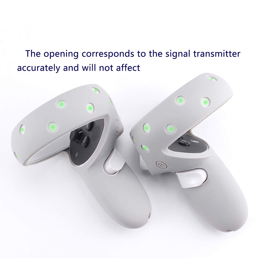 Professional Grip Cover for Oculus Quest 2 Touch Controller Grip Accessories, Anti-Collision Silicone Handle Protective Sleeve - 1 Pair (Grey)