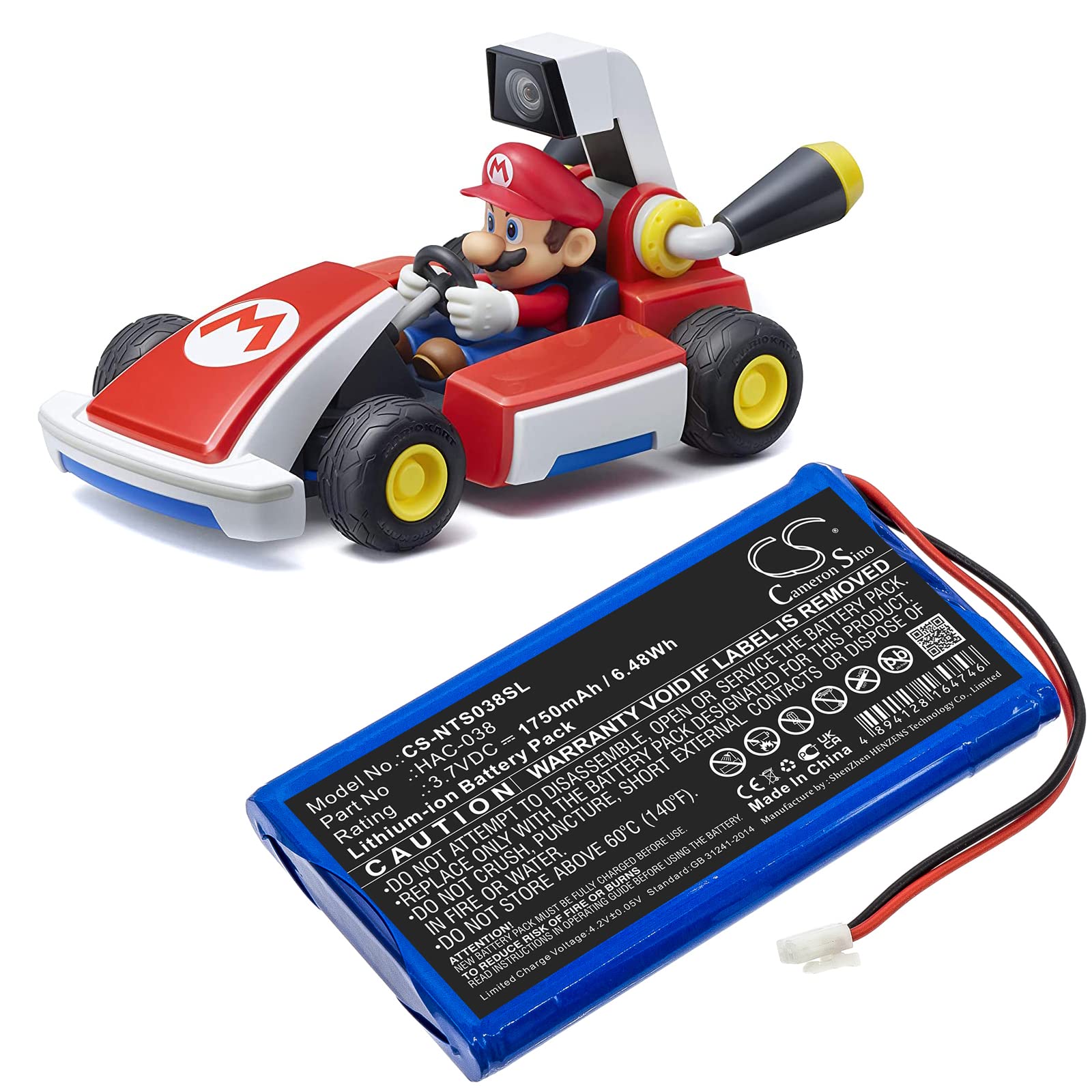 Cameron Sino New Replacement Battery Fit for Nintendo Home Circuit, Mario Kart Live(1750mAh / 6.48Wh)